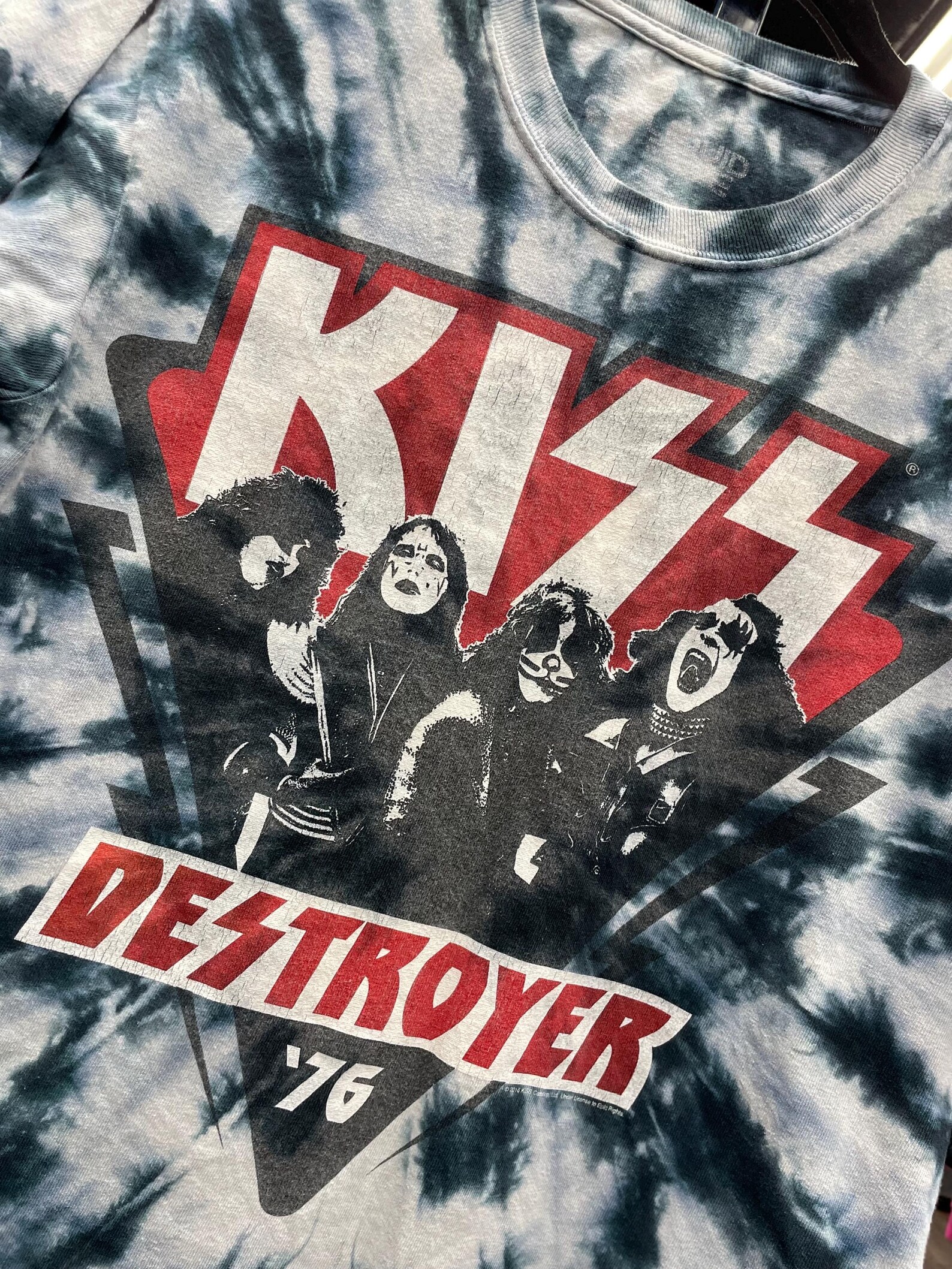 Vintage KISS Destroyer '76 Tie-dye T-shirt Men’s Small | Liquid Blue ...
