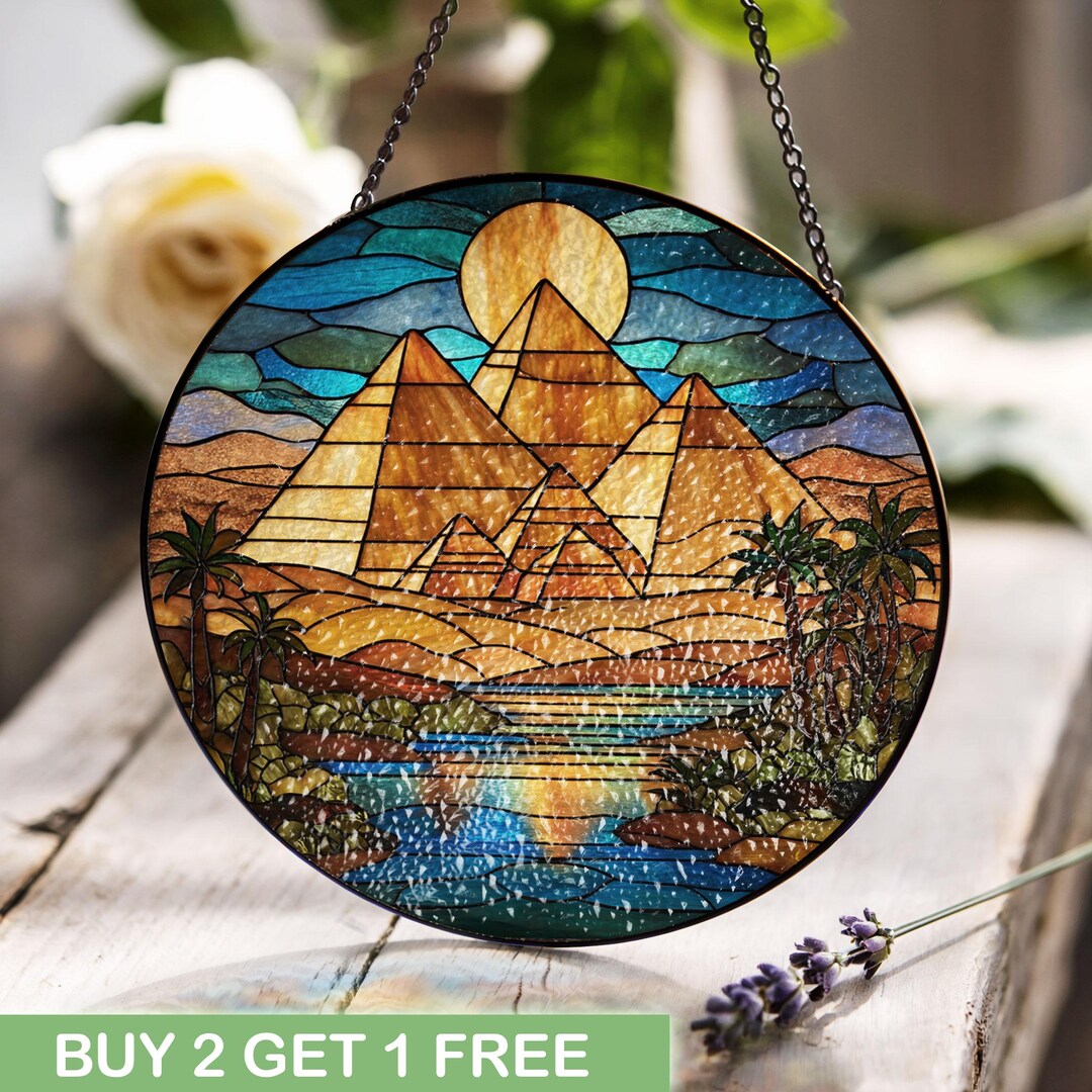 Ancient Egypt Stained Glass, History Buff Hobby Suncatcher ...