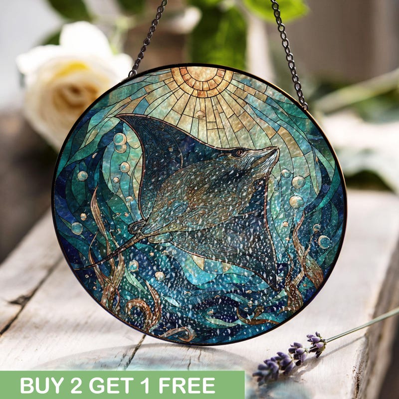 Stained Glass Manta Ray - Etsy