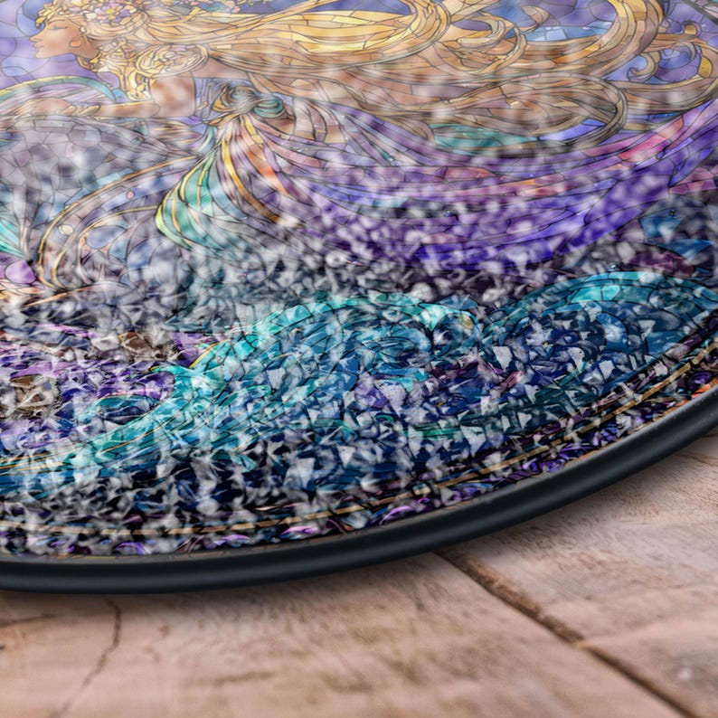 Mythical Goddess Stained Glass, Fantasy Art Stained Glass, Sunset Horse ...