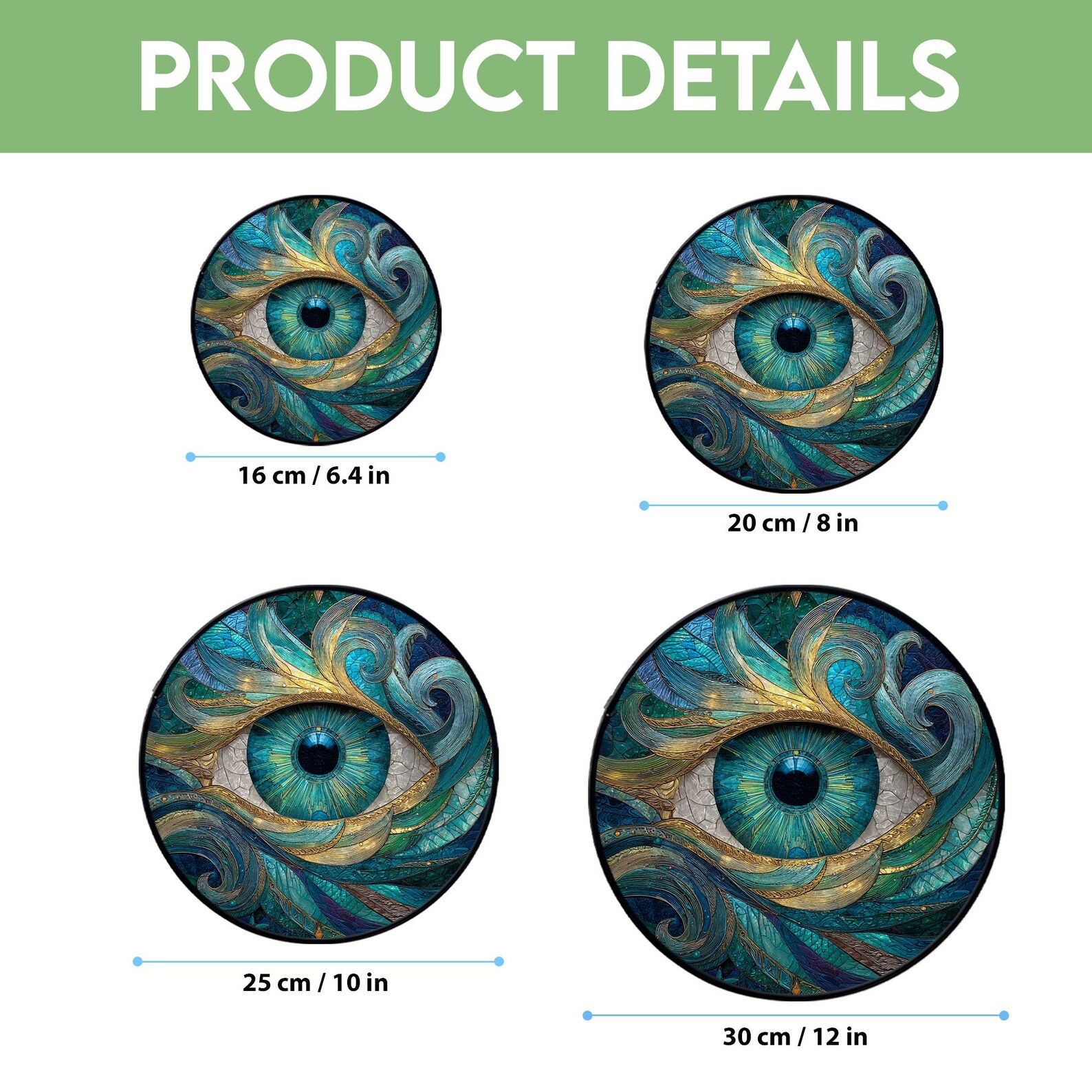 Mystical All Seeing Eye Stained Glass, Spiritual Eye Ornament Stained ...