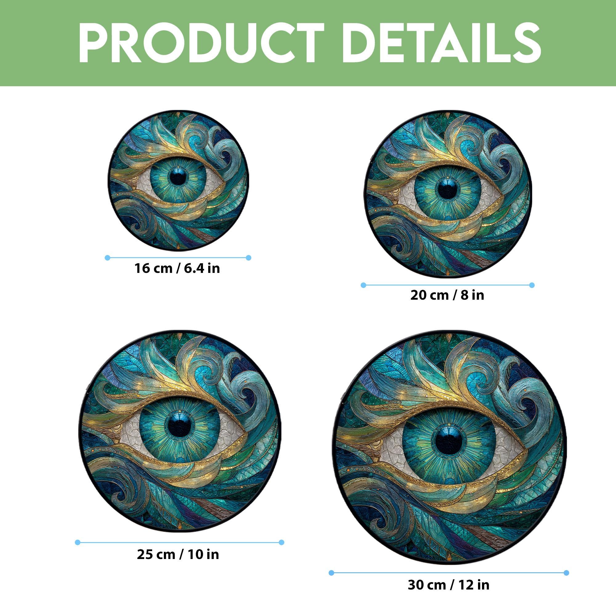 Mystical All Seeing Eye Stained Glass, Spiritual Eye Ornament Stained ...
