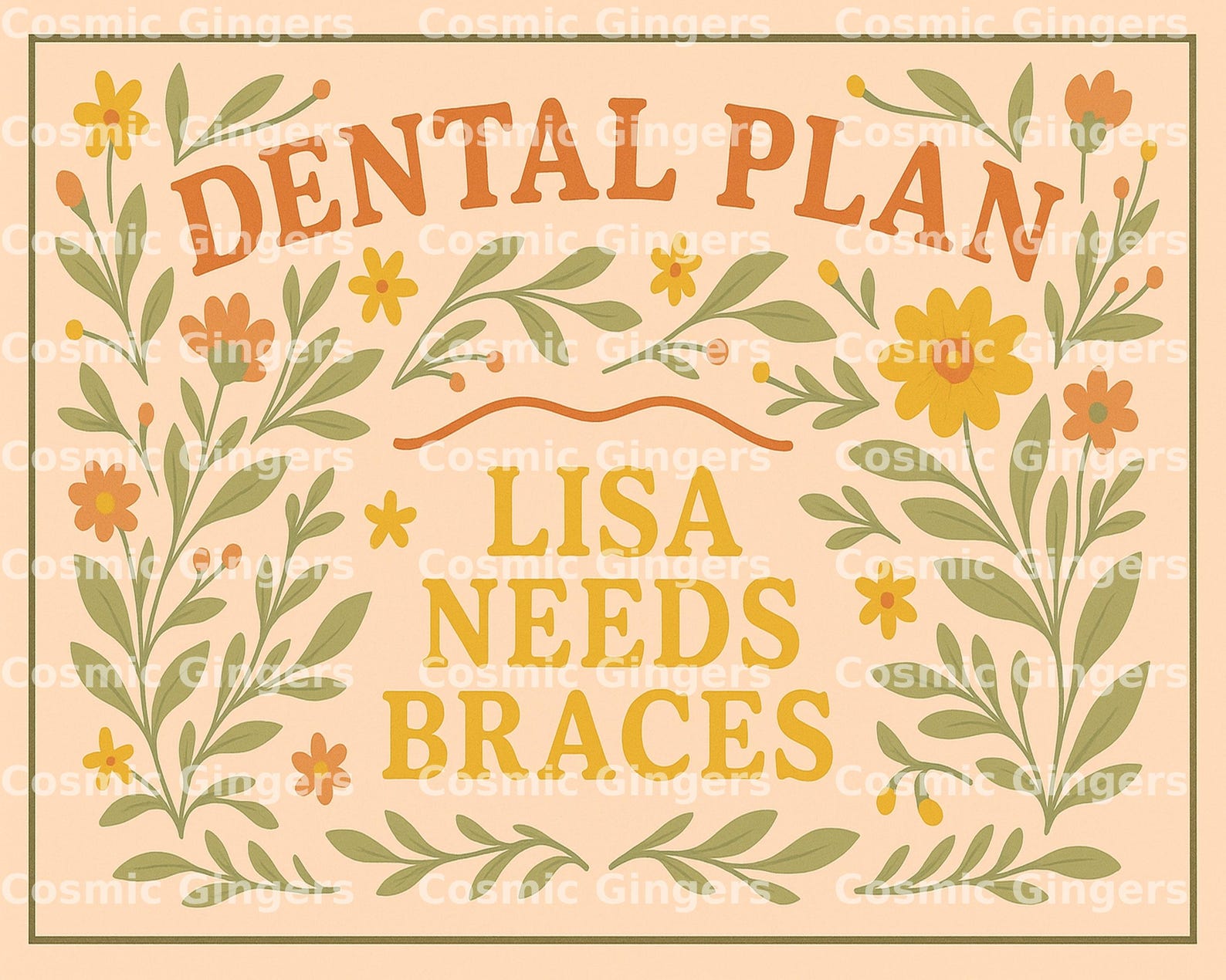Dental Plan Lisa Needs Braces Printable Wall Art – Funny the Simpsons ...