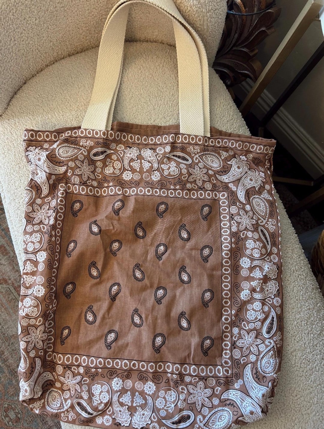 Tan Bandana Tote Large - Etsy