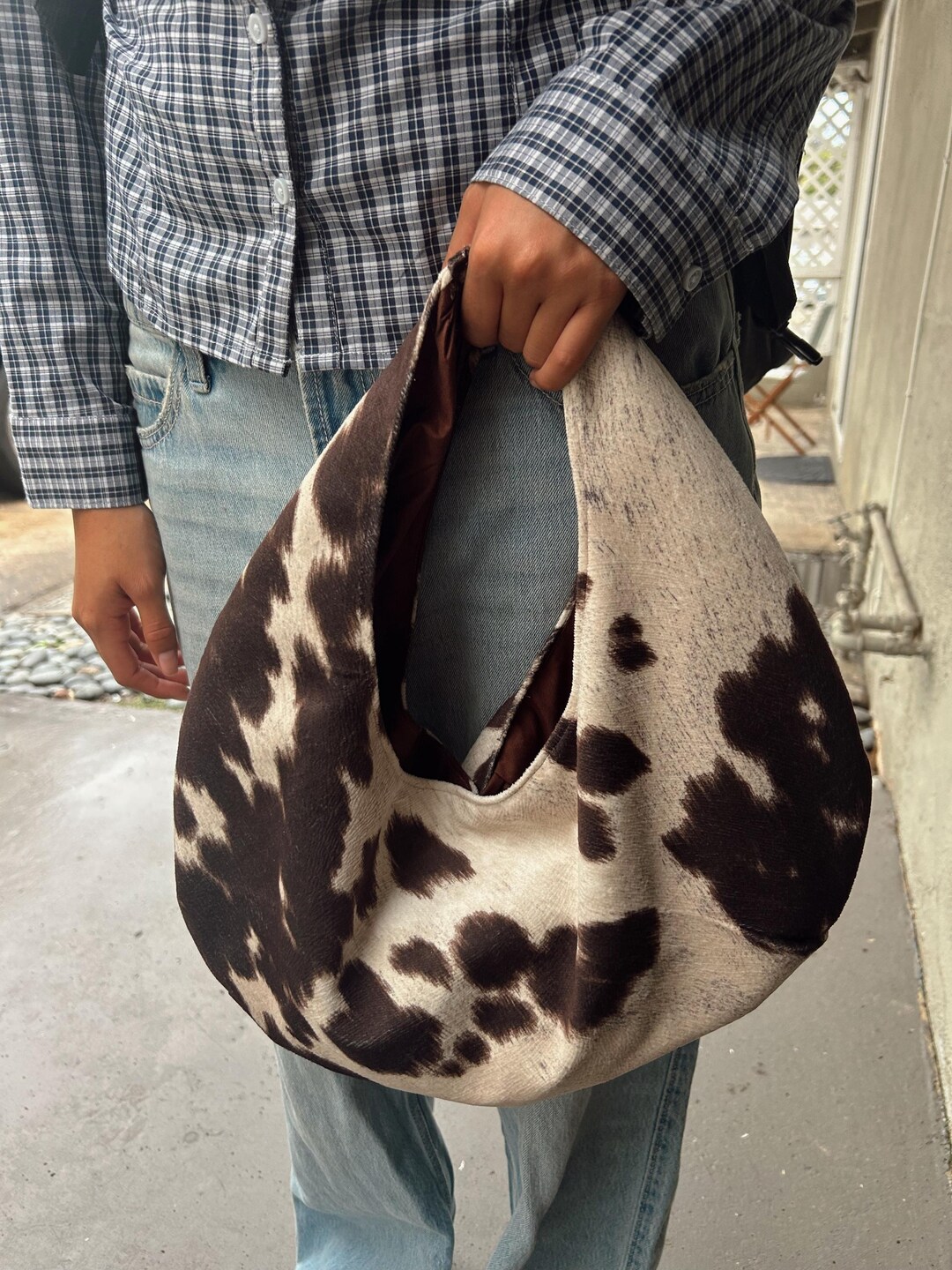 Cow Print Hobo Purse Small - Etsy