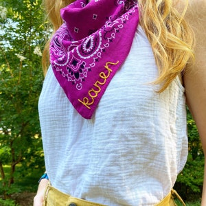 Custom Chainstitch Embroidered Bandana LOTS of Colors Options Available ...