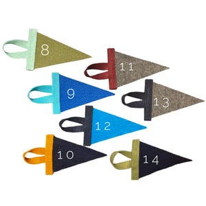 Custom Chainstitch Mini Pennant Flag | Ornament | Place Setting | Room ...