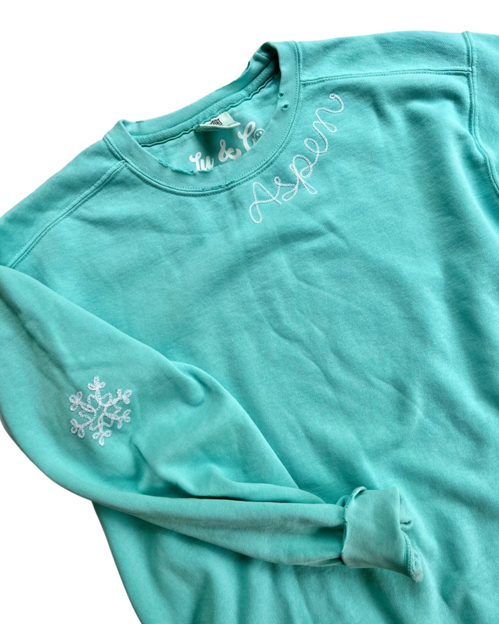 Garment Dyed | Custom Freehand Chainstitch Embroidered Sweatshirt ...