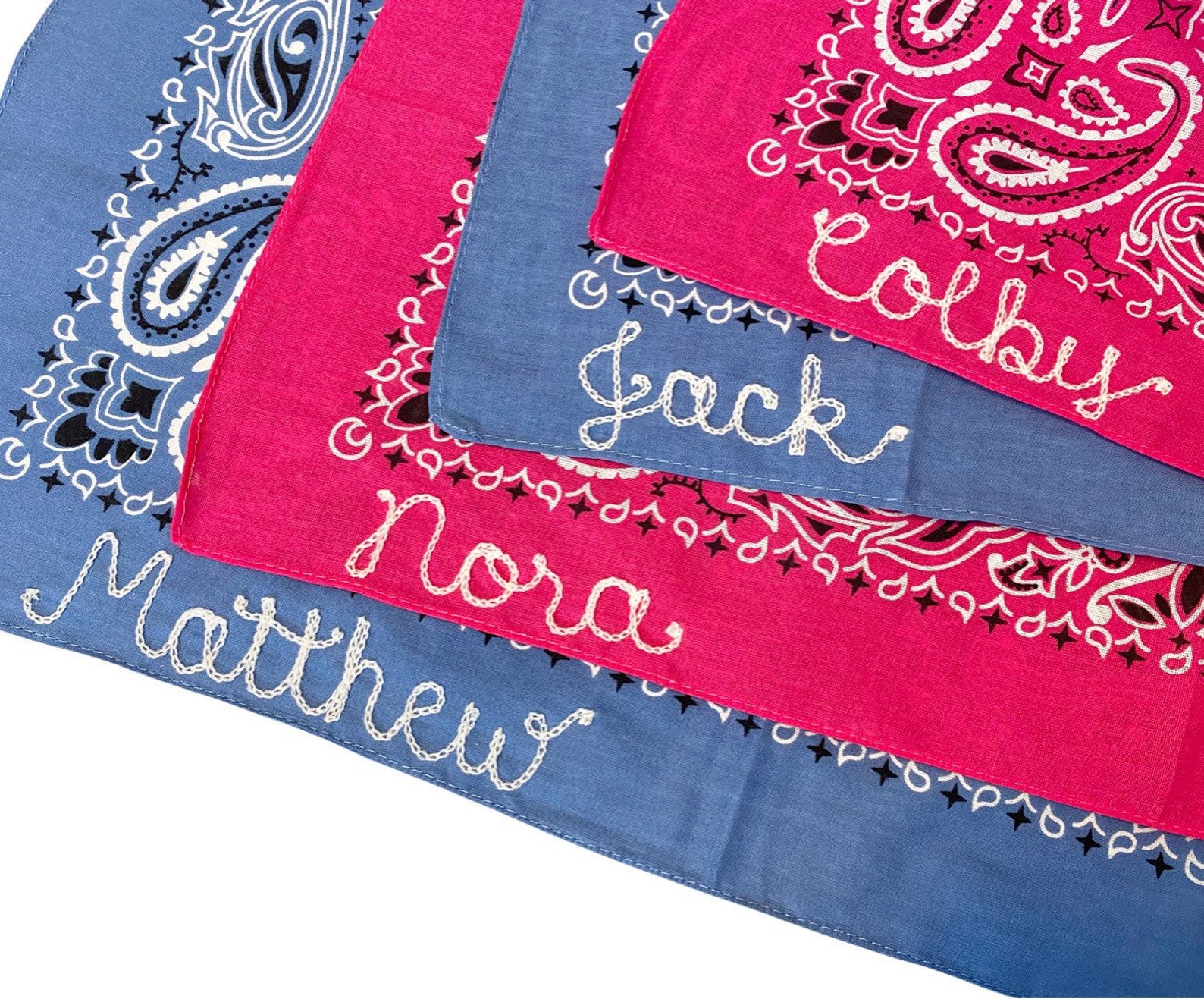 Custom Chainstitch Embroidered Bandana LOTS of Colors - Etsy