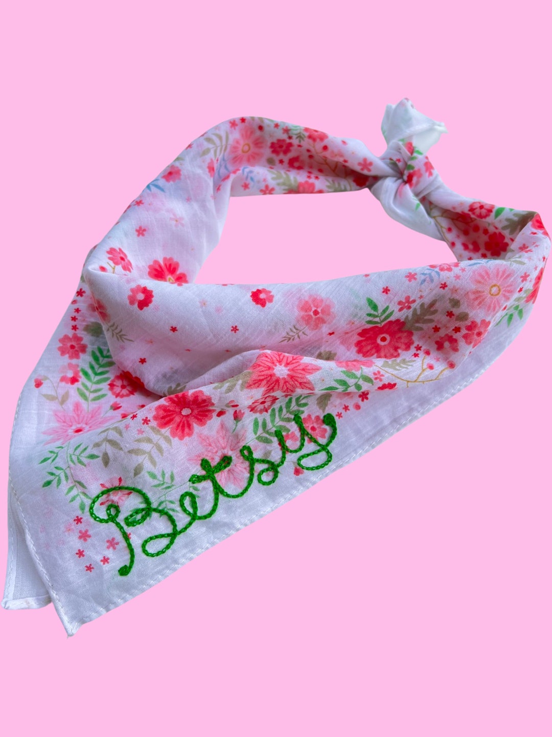Retro Vintage Floral Custom Embroidered Bandana | Gift Idea ...