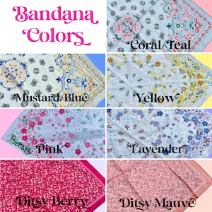 Retro Vintage Floral Custom Embroidered Bandana | Gift Idea ...
