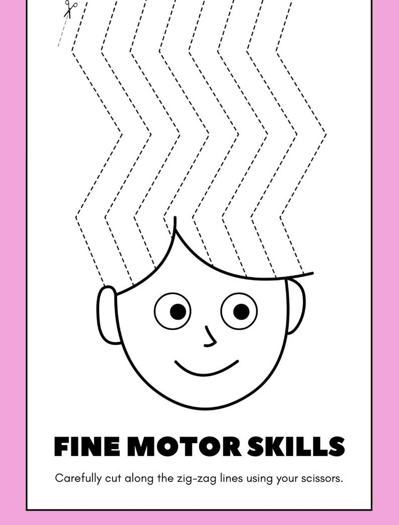 Fun Scissor Fine Motor Worksheet - Etsy