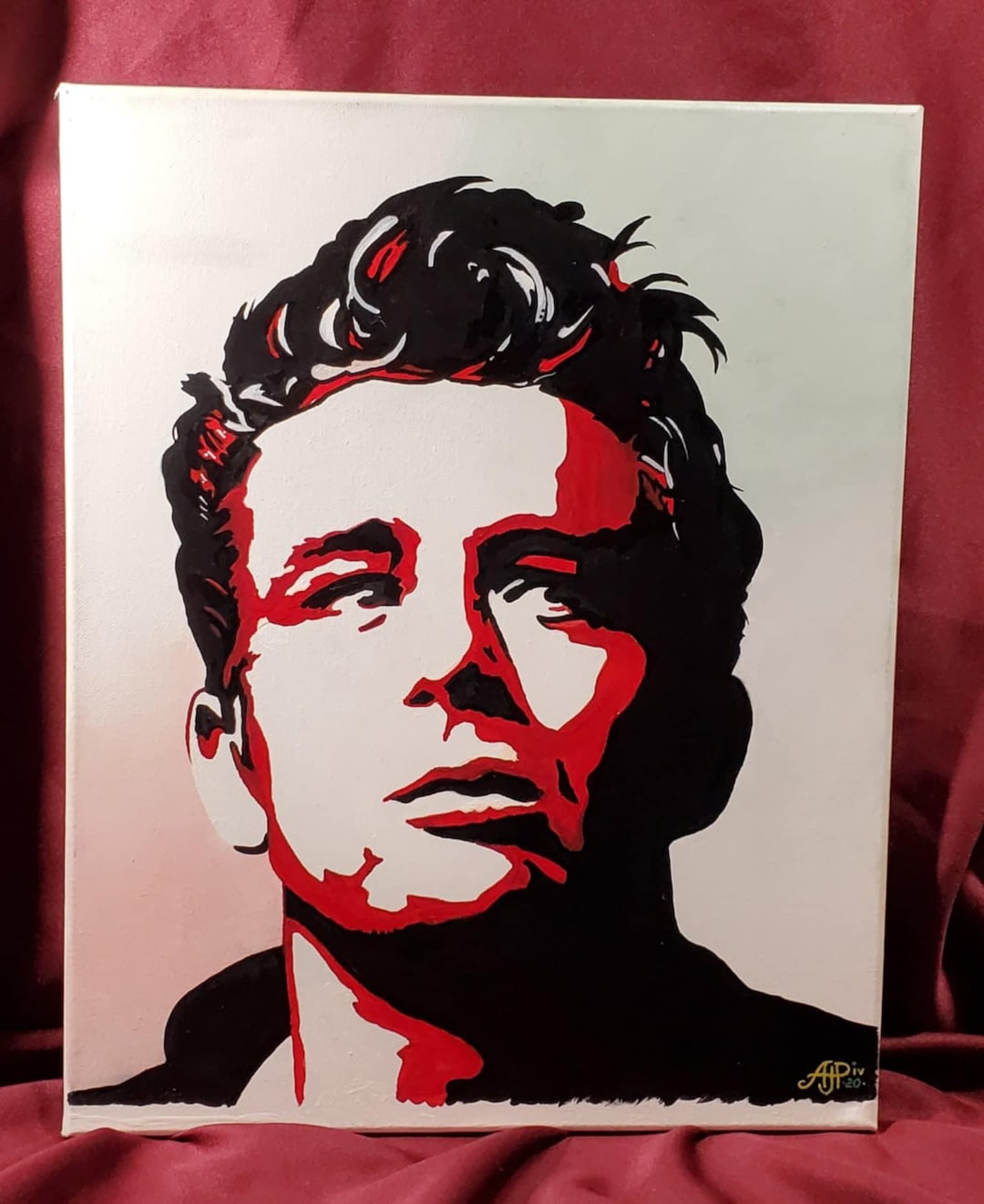 James Dean "james Dean" - Original Acrylic Painting on Canvas of ...