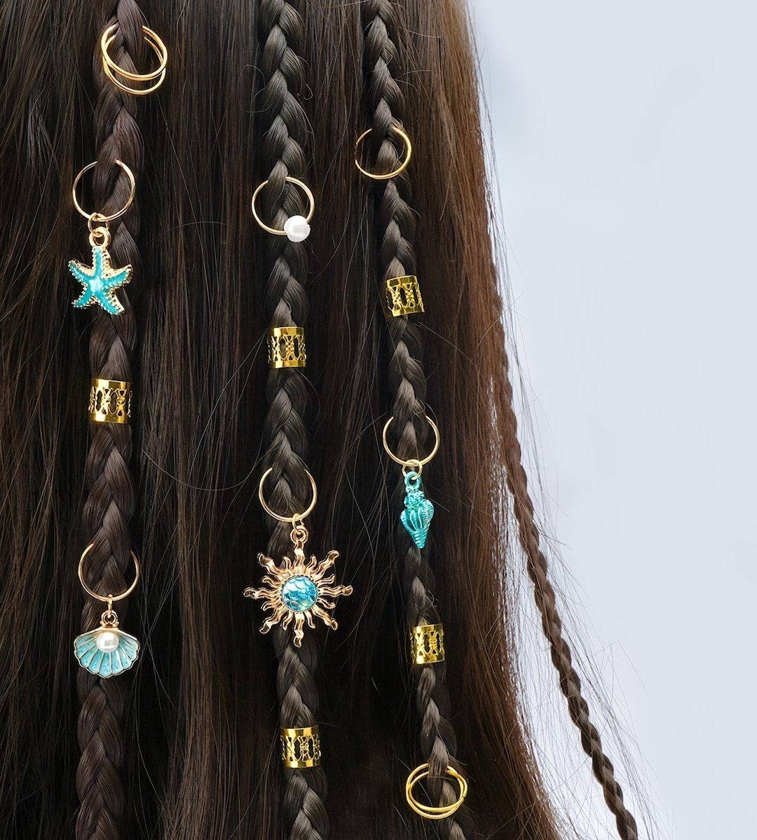 41PCS Ocean Hair Jewelry Set|accessories for Braids, Locs, Twists, Box ...