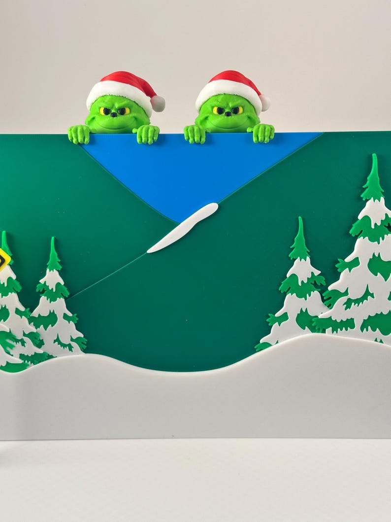 3D Printed Grinch Monitor Sitter – Fun Christmas Shelf Decor - Etsy