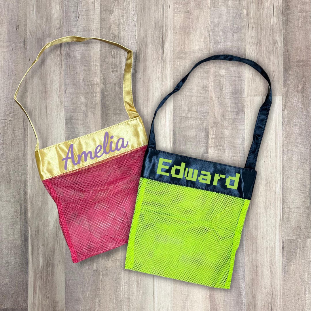 Personalized Seashell Bag for Kids, Mesh Bag With Name for Summer ...