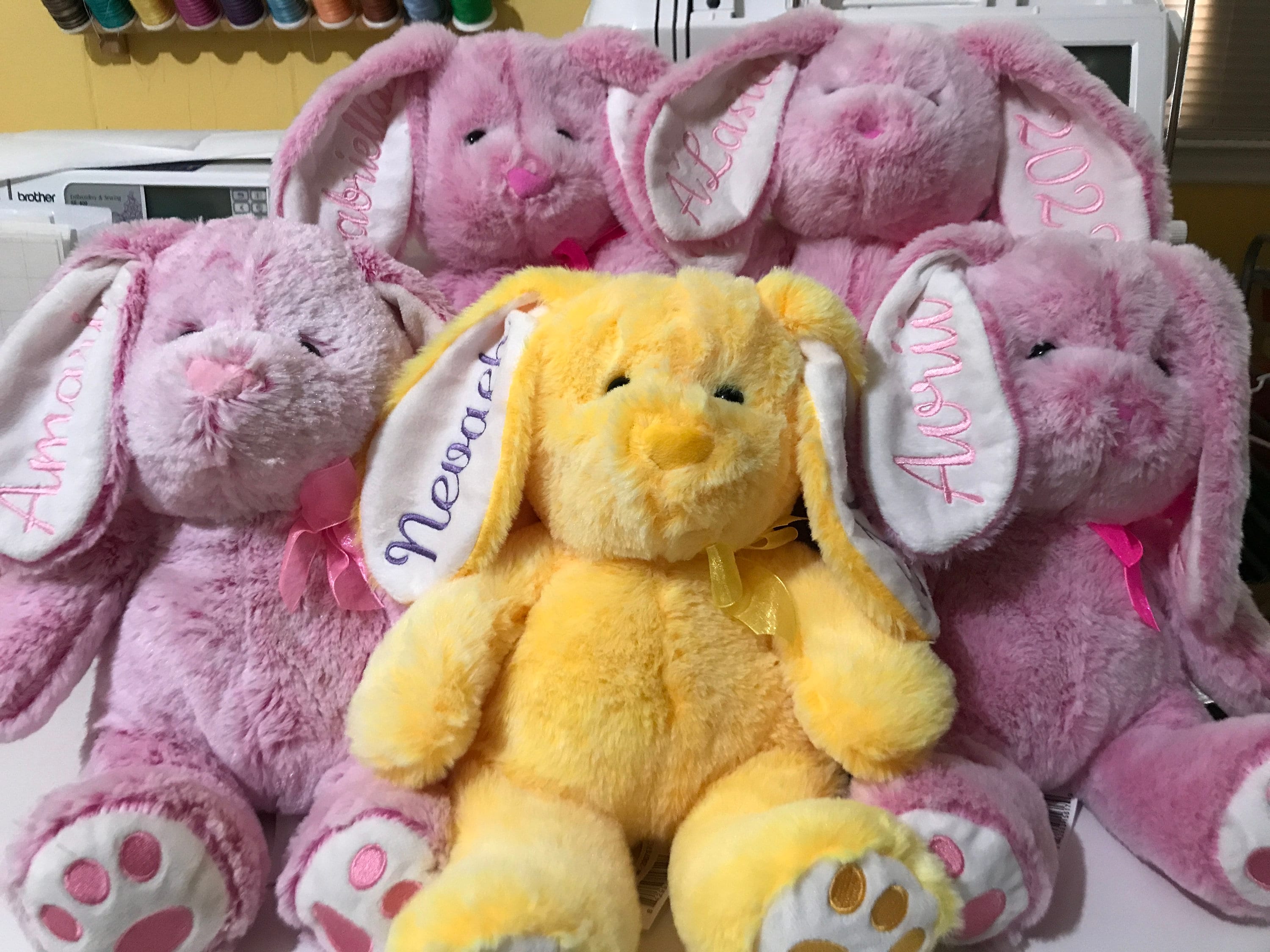 Personalized Bunny Rabbit, Custom Plush Easter Rabbit, Embroidered ...