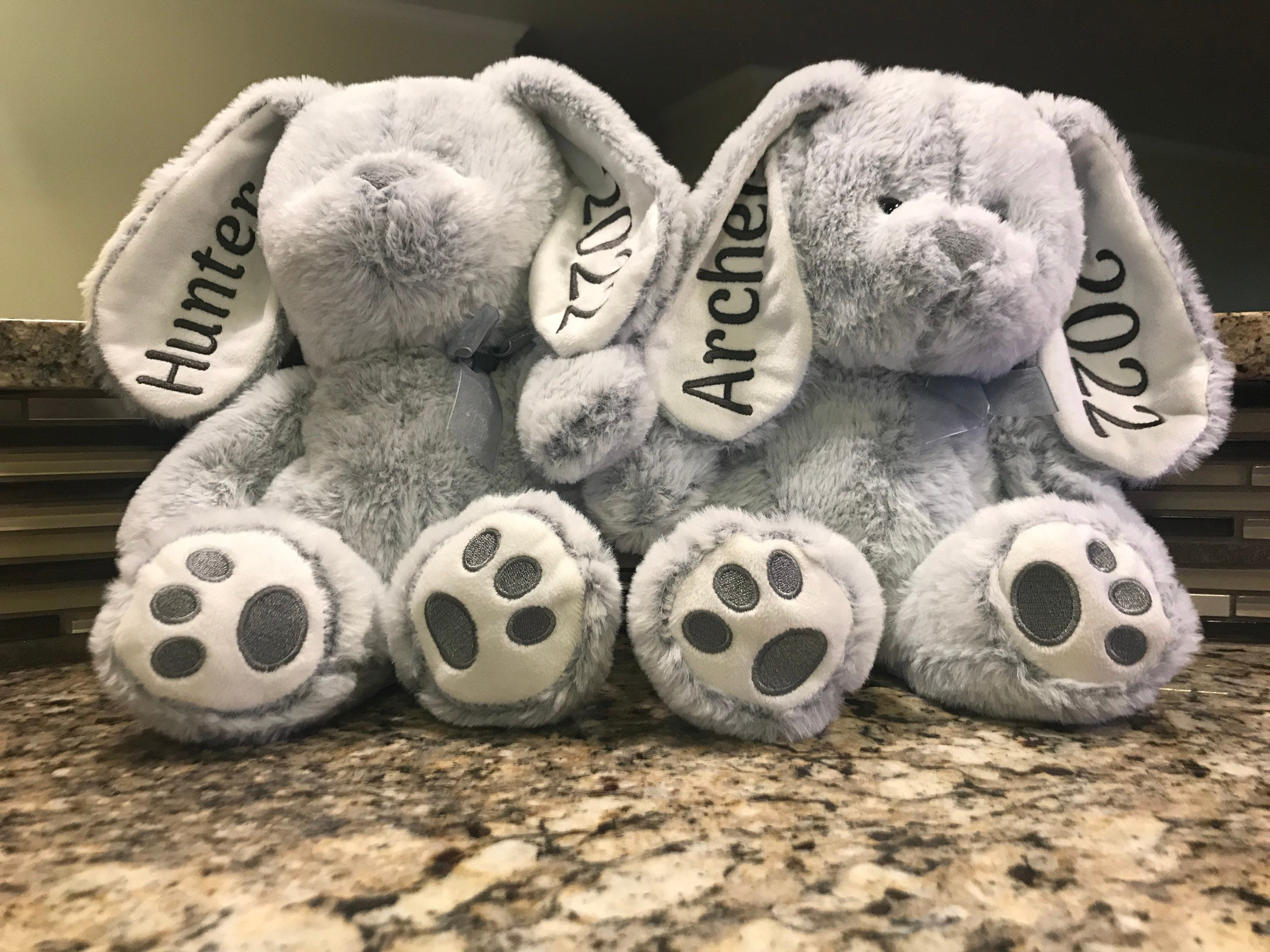 Personalized Bunny Rabbit, Custom Plush Easter Rabbit, Embroidered ...