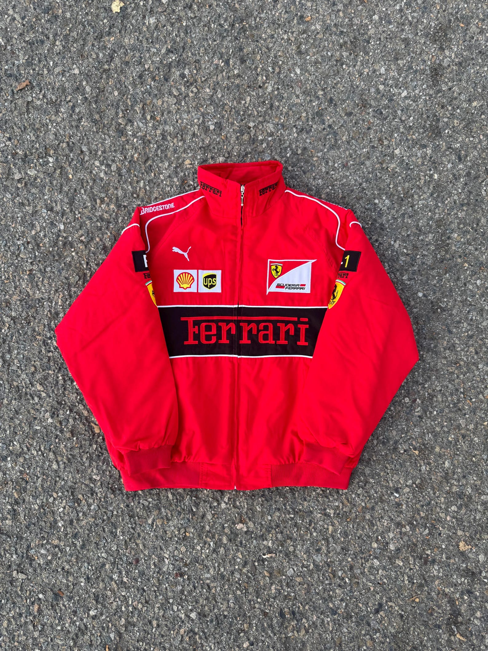 Ferrari Jacket Red Ferrari Jacket Embroidered Patches Brand New Vintage ...