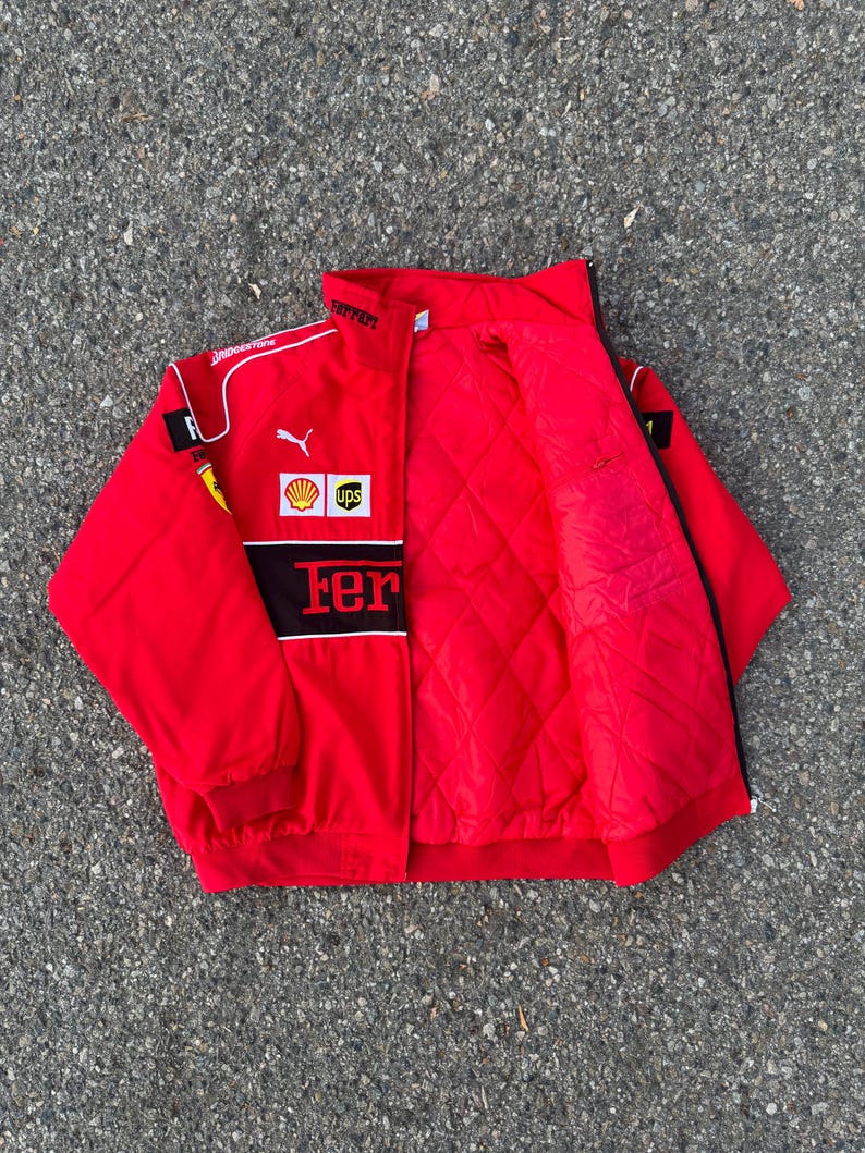 Ferrari Jacket Red Ferrari Jacket Embroidered Patches Brand New Vintage ...