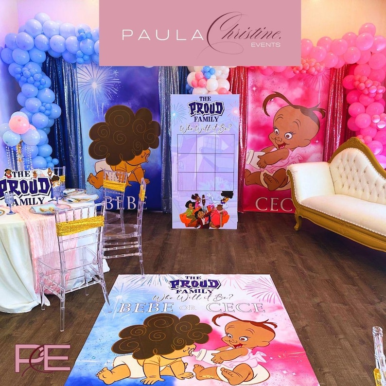 Proud Family Gender Reveal Printable Banner – 2 Digital 4x8 Backdrops ...