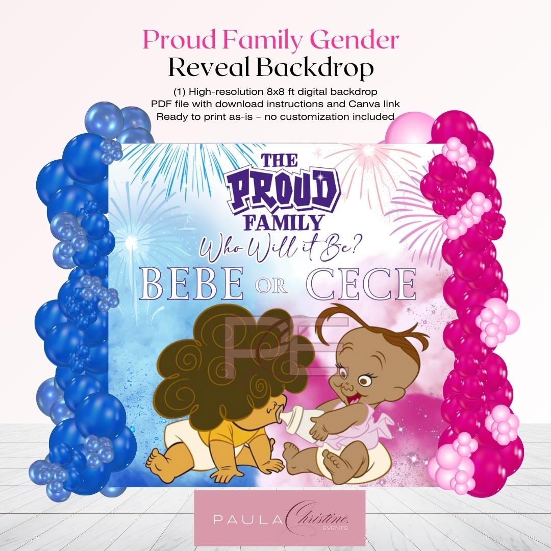 Custom Proud Family Birthday Backdrop: 8x8 Digital Banner (printable ...