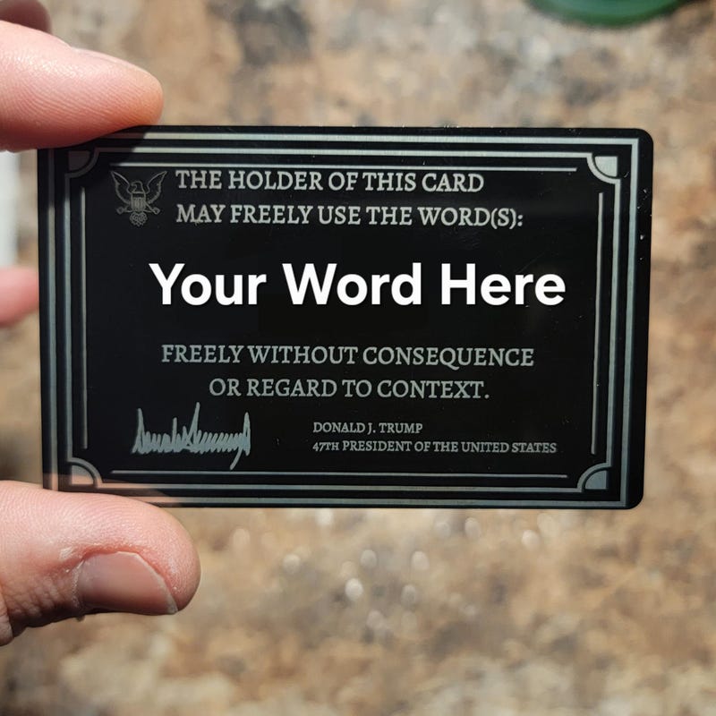 N Word Pass Card - Etsy