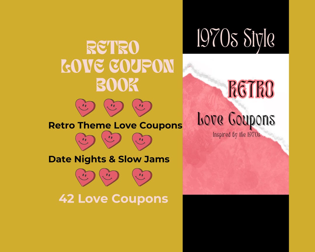 Retro 1970s Love Coupons Book | Date Night | Couples | Romance | Gift ...