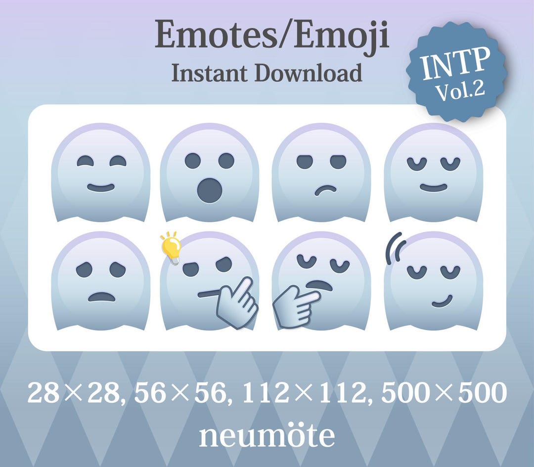 INTP Emoji Pack – 8 Subtle & Minimal MBTI Emotes for Digital Journaling ...