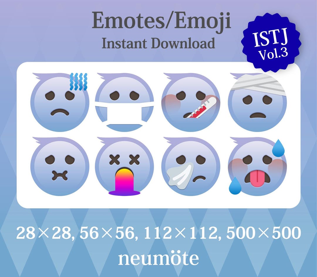 ISTJ Sick-day Emotes – Calm & Practical MBTI Emoji Set for Clear, Low ...