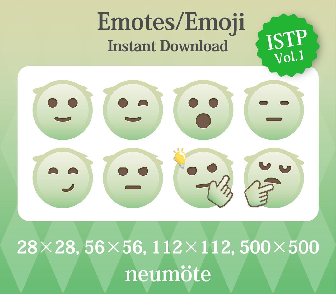 ISTP Personality Emoji Pack – MBTI Emotes for Digital Planning ...