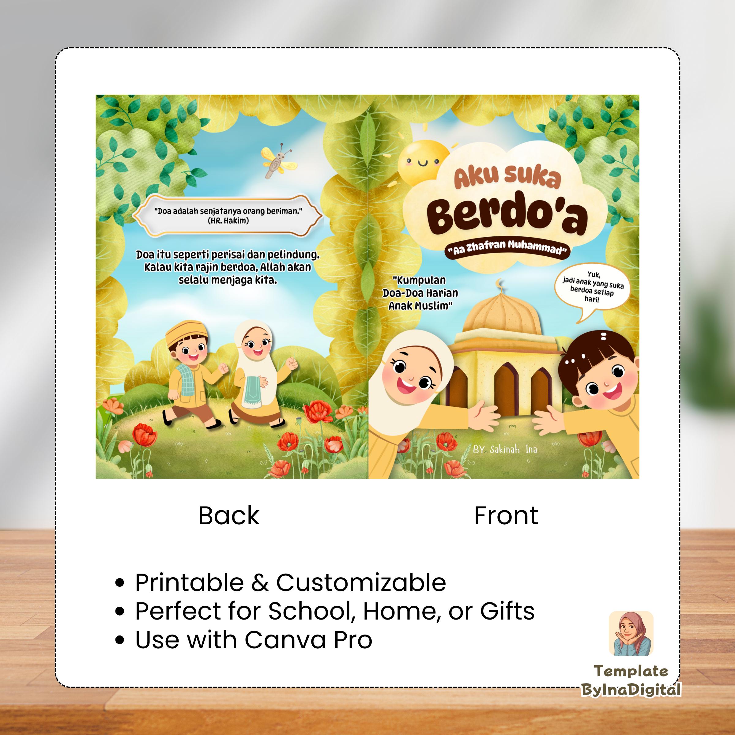 Children’s Daily Islamic Duas Book Canva Template – Editable PLR ...
