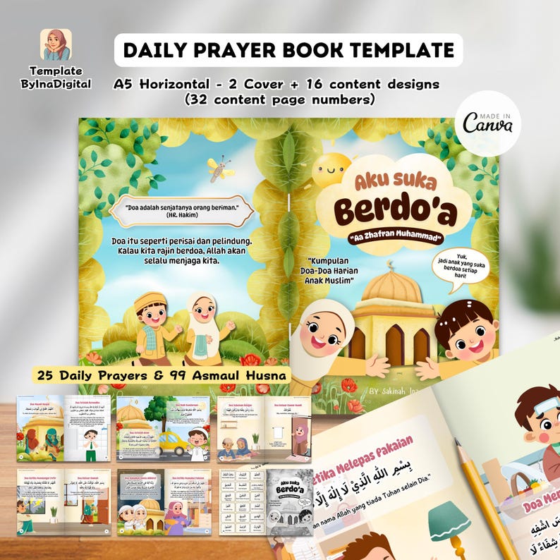 Children’s Daily Islamic Duas Book Canva Template – Editable PLR ...