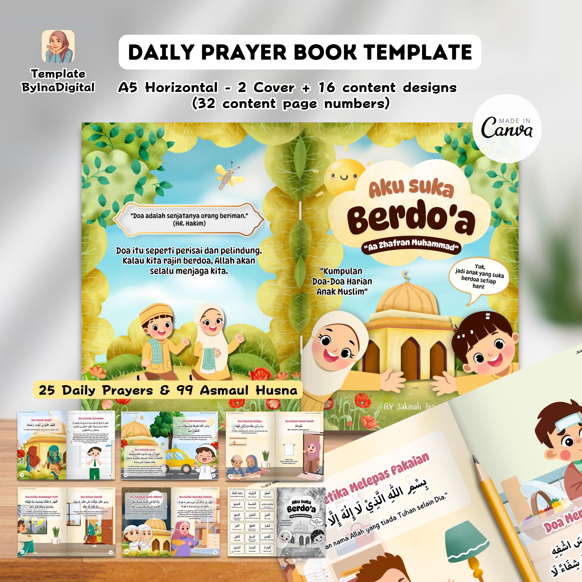 Children’s Daily Islamic Duas Book Canva Template – Editable PLR ...