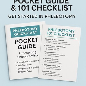 Phlebotomy Starter Bundle | Pocket Guide + 101 Checklist | Digital ...