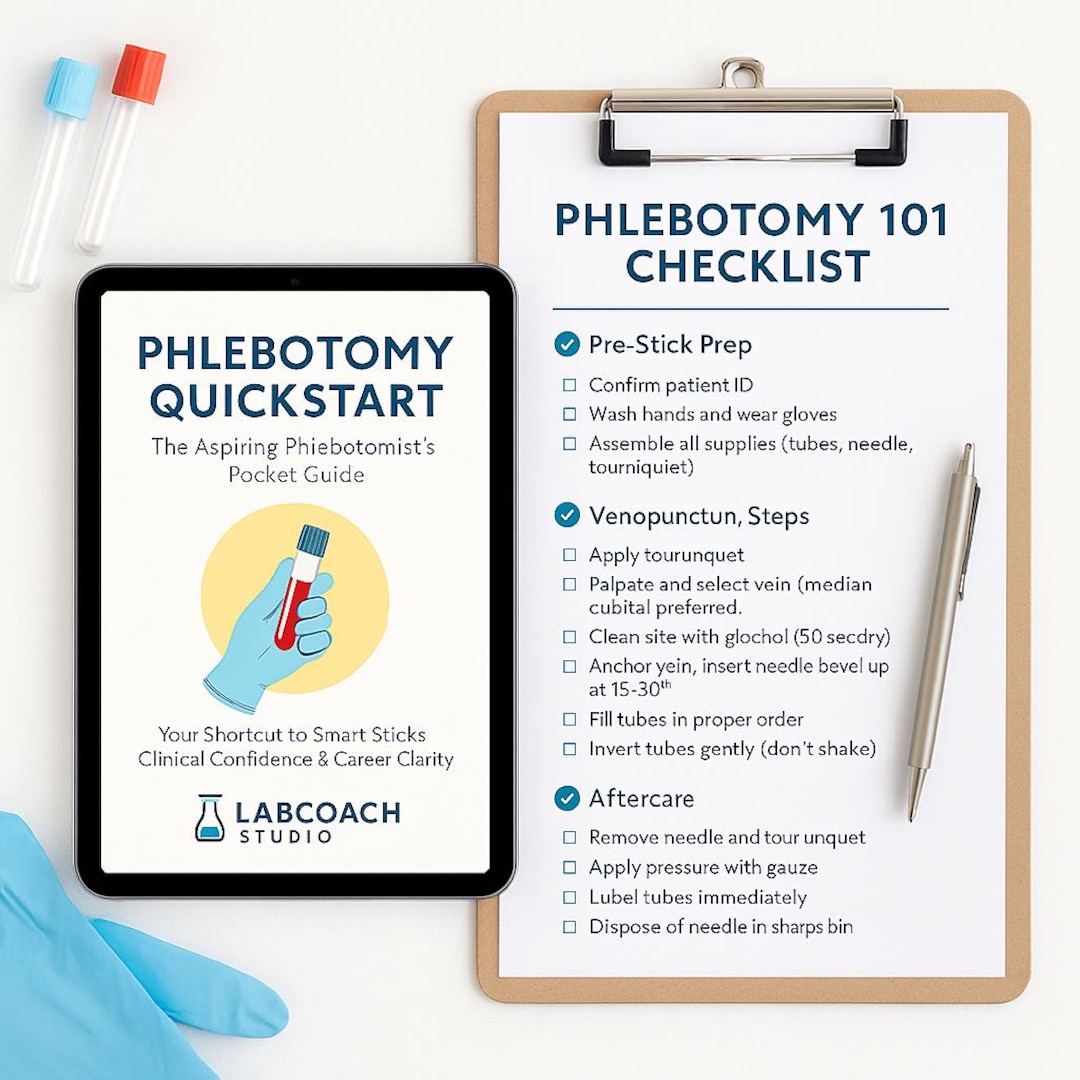 Phlebotomy Starter Bundle | Pocket Guide + 101 Checklist | Digital ...