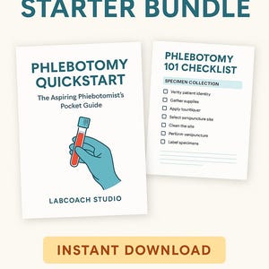 Phlebotomy Starter Bundle | Pocket Guide + 101 Checklist | Digital ...