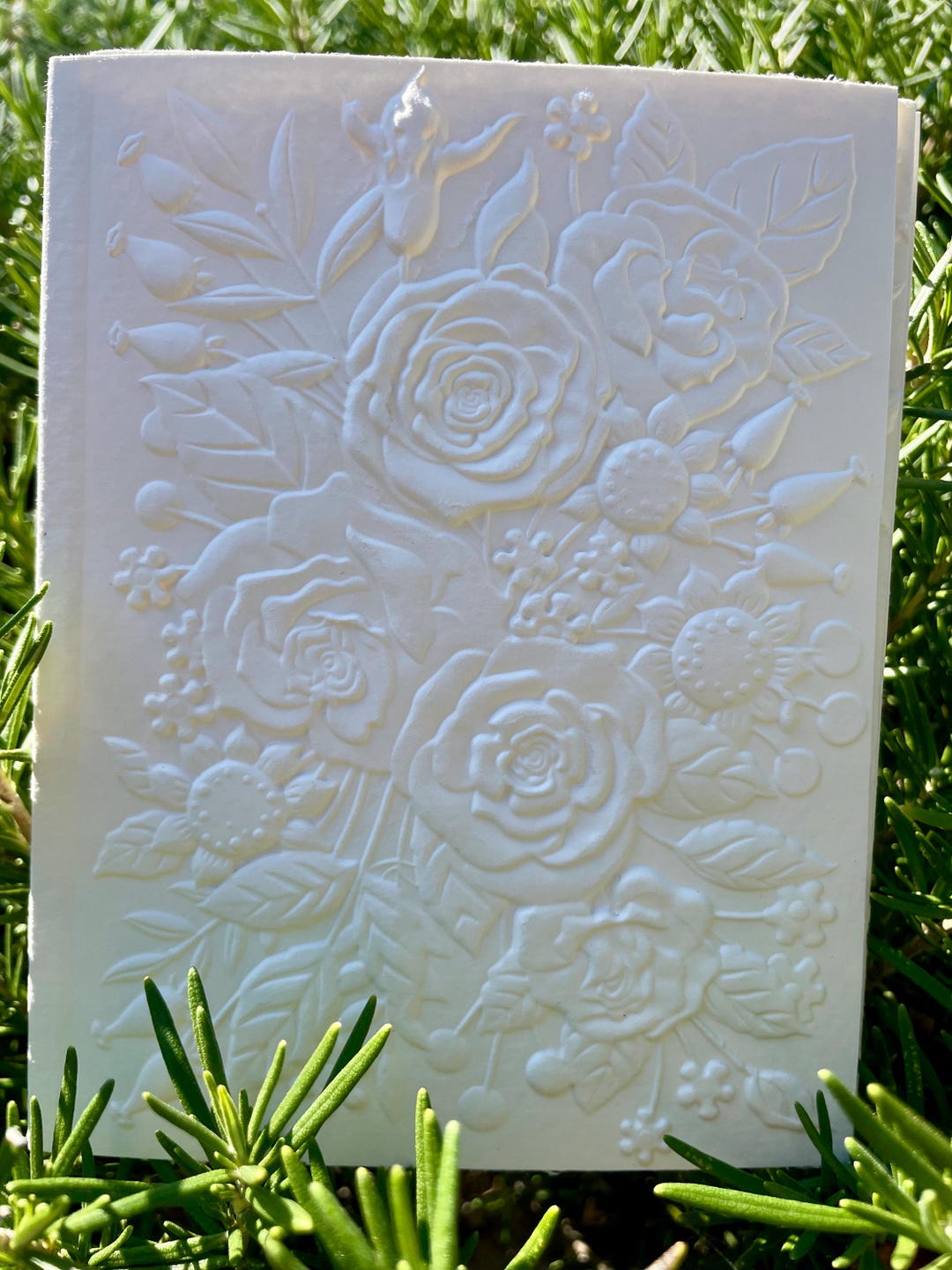 Embossed Rose Greeting Cards – Handmade Floral Stationery Set of 6 - Etsy