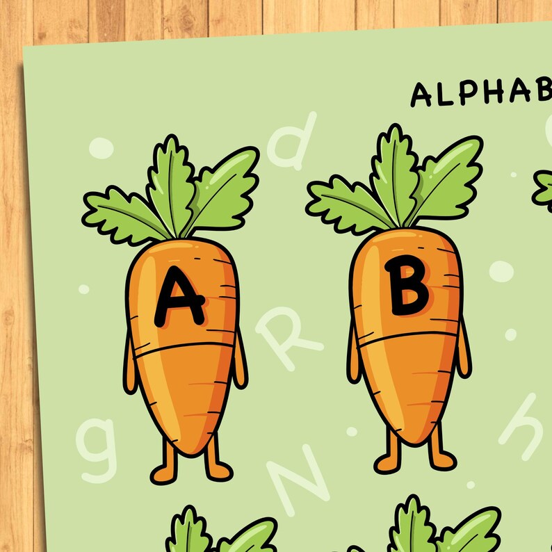 Carrot Alphabet Matching Game: Preschool Letter Recognition Activity ...