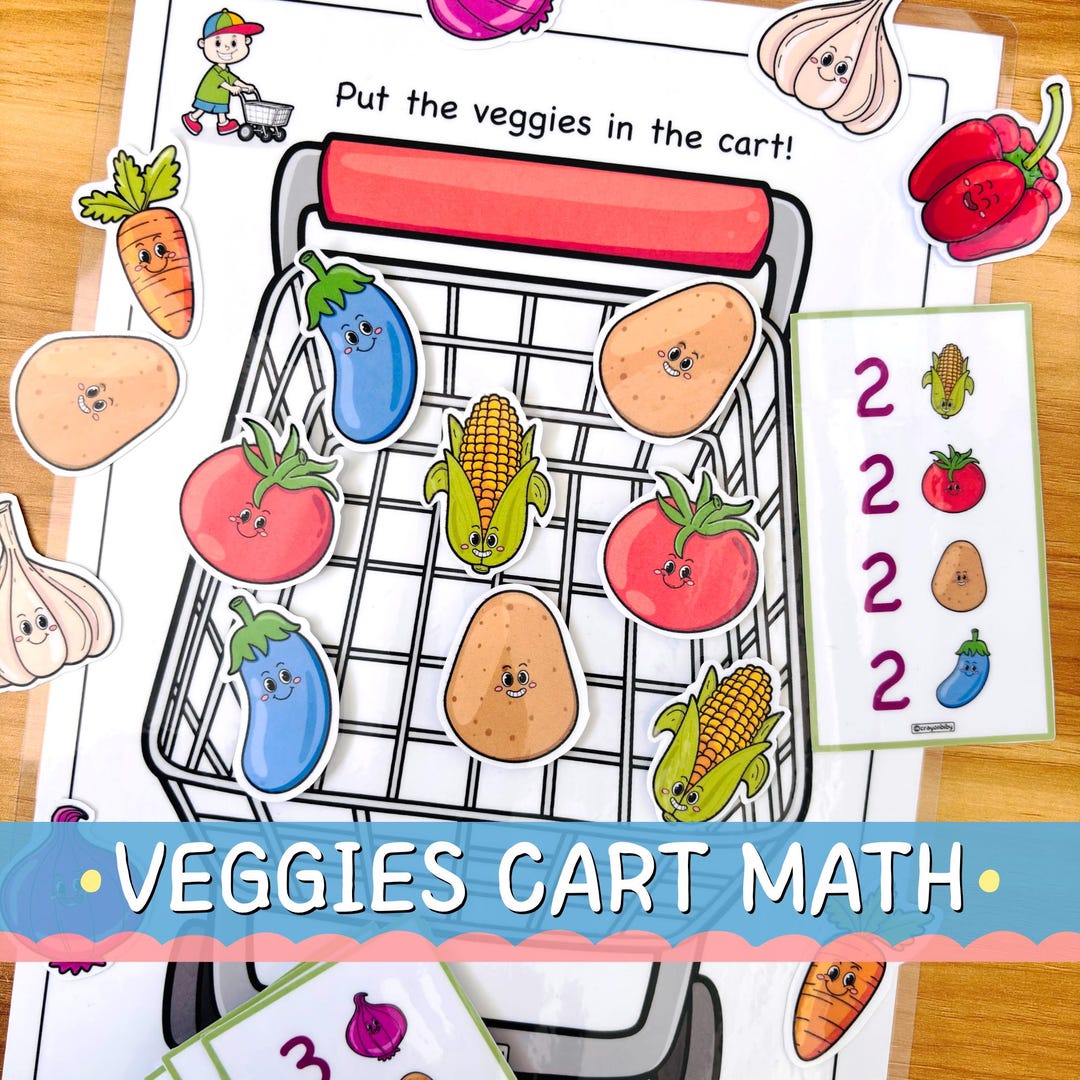 Grocery Shopping Math Game, Vegetable Counting Activity, Toddler ...