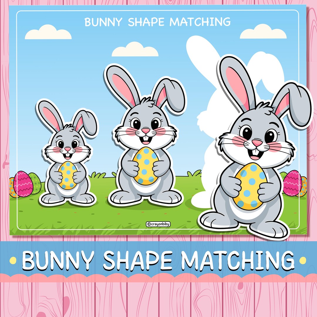 Bunny Shape Matching Game, Easter Preschool Activity, Fine Motor ...