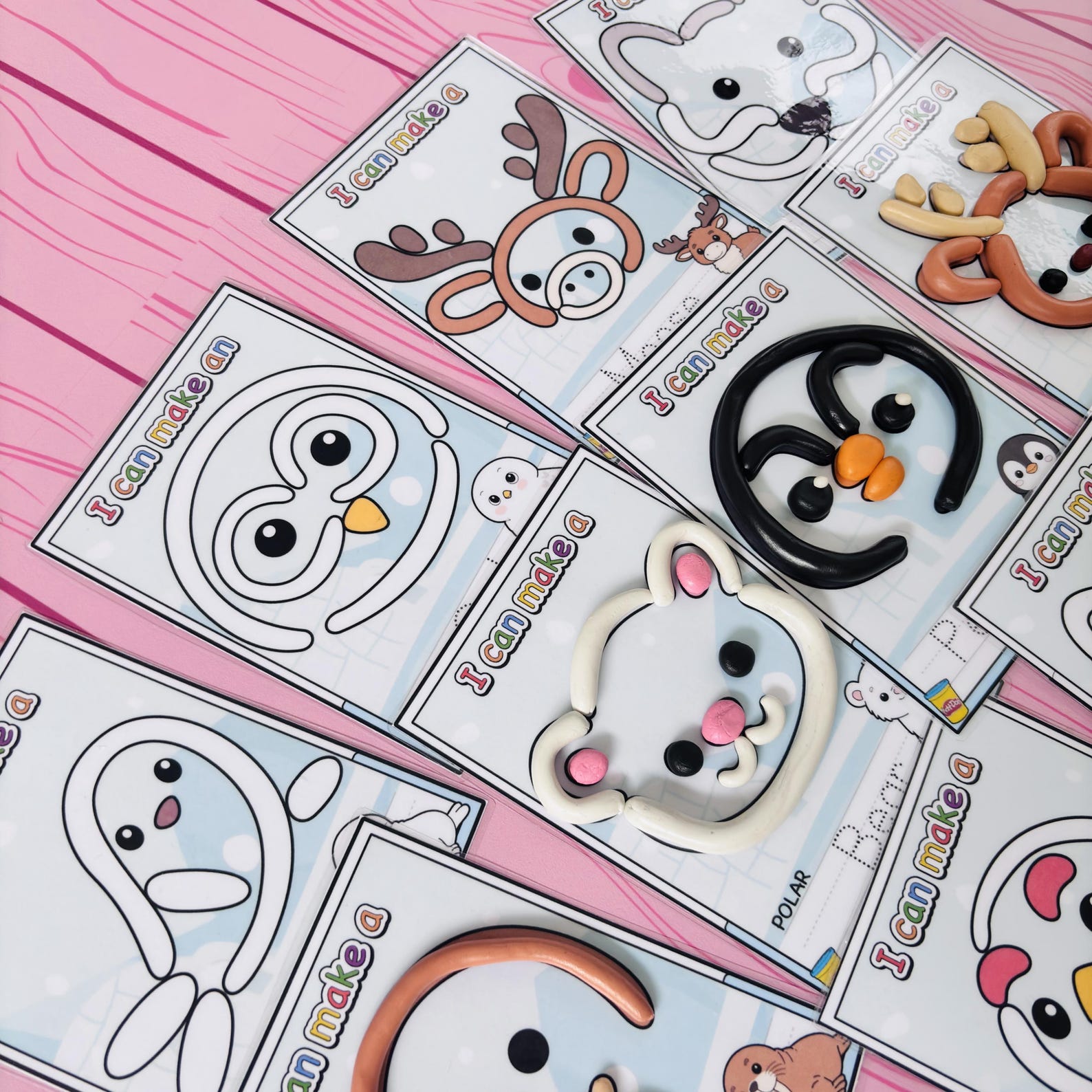 Arctic Animal Play Dough Mats Printable | Winter Play Dough Activity ...