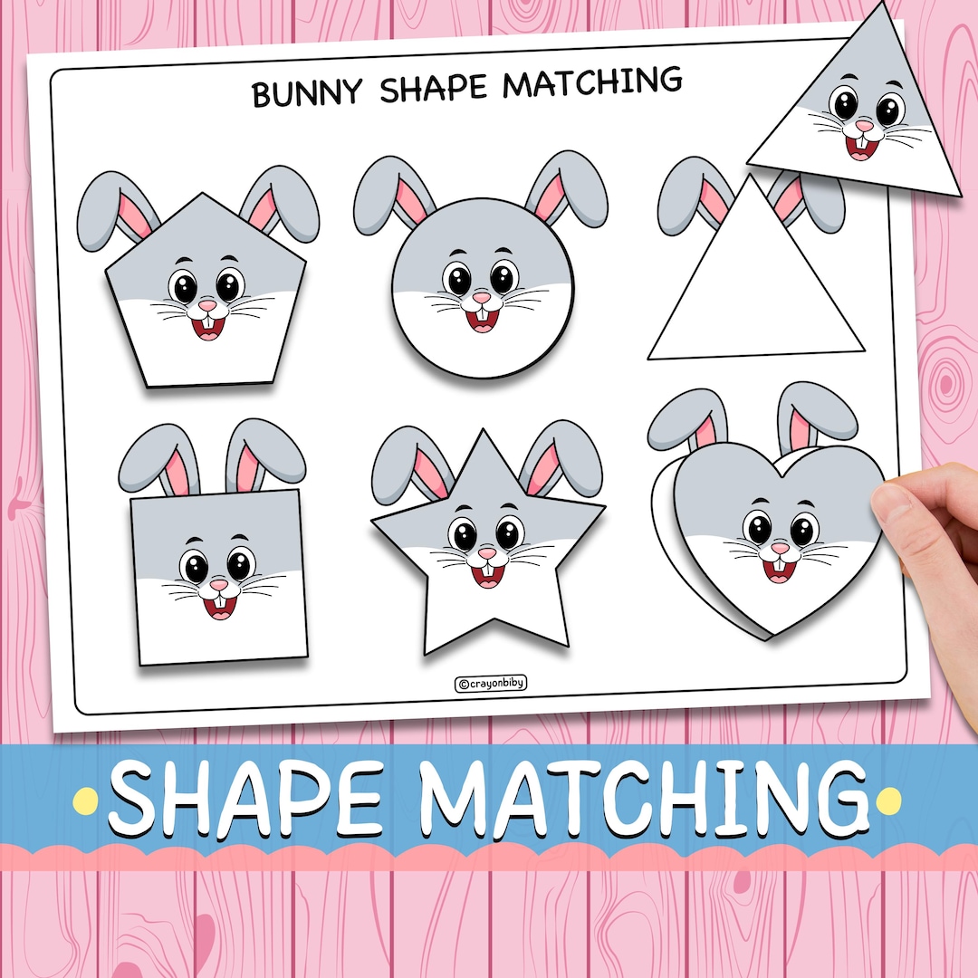 Bunny Shape Matching Printable | Easter Toddler Learning Game (PDF ...