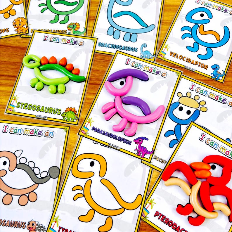 Dinosaur Play Dough Mats, Printable Fine Motor Activity for Kids ...