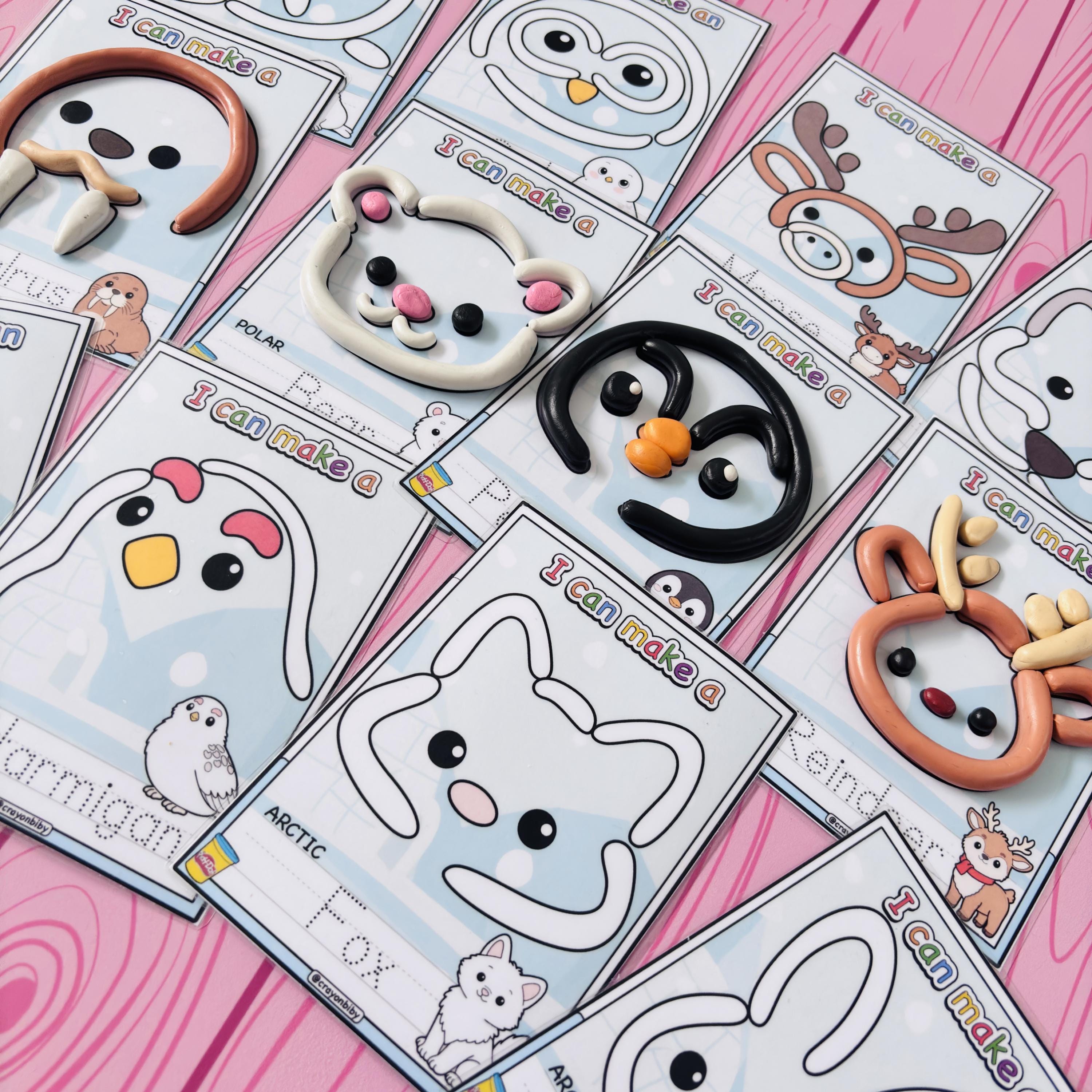 Arctic Animal Play Dough Mats Printable | Winter Play Dough Activity ...