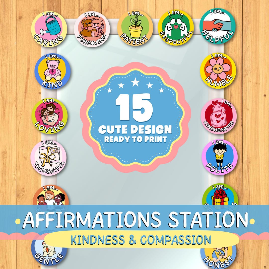 Kindness Affirmations Station, Positive Self Talk for Kids, Character ...
