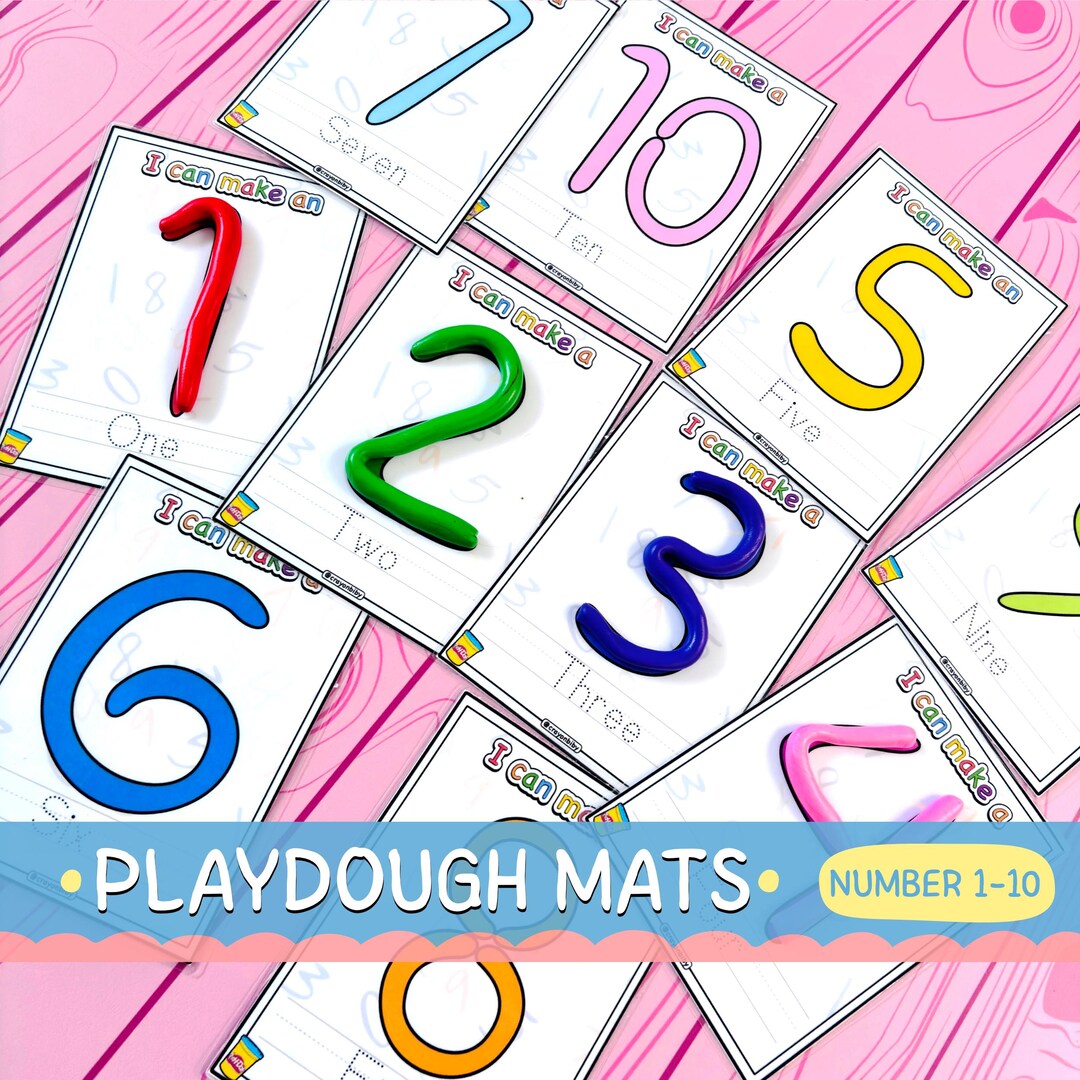 Number Play Dough Mats 1–10 Printable | Counting Playdough Activity for ...
