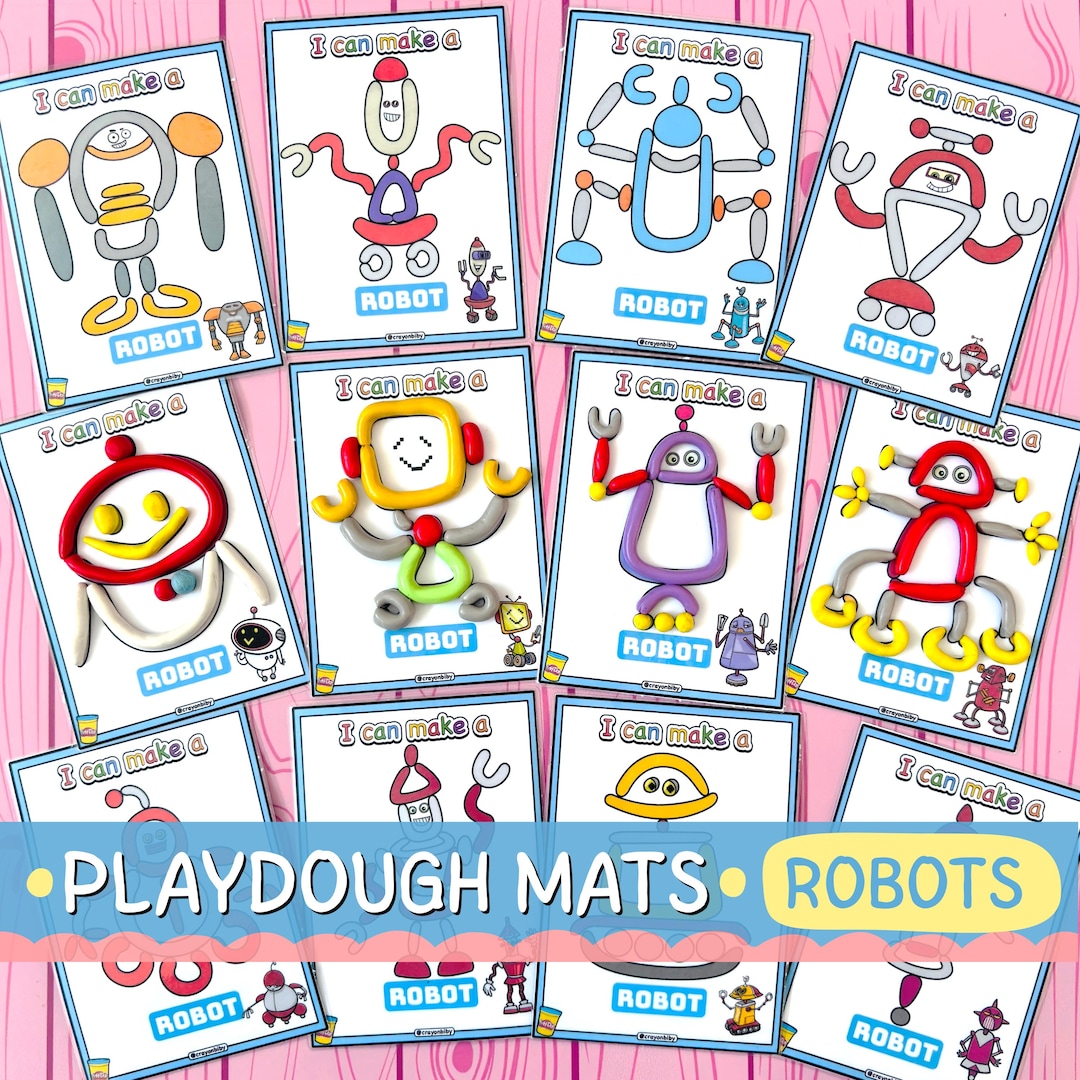 Robot Playdough Mats | Fine Motor Skills Activity (digital Download) - Etsy