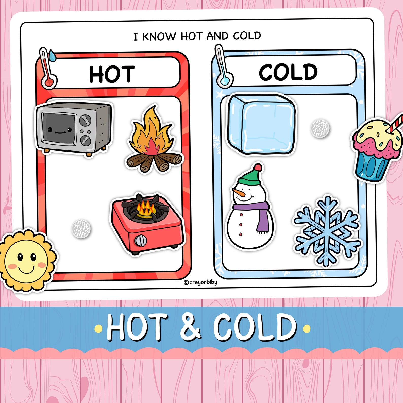 Hot and Cold Sorting Activity Printable | Temperature Concept Game for ...