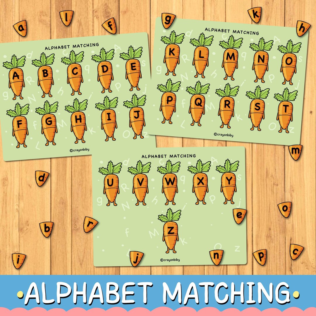 Jeu d'associations d'alphabets aux carottes : activité de ...